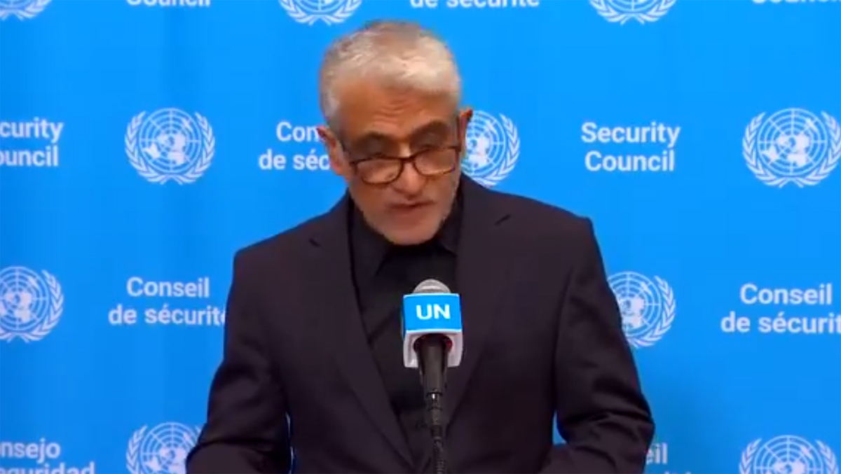 Iran UN Envoy Amir Saeid Iravani Claims 1,332 Civilian Deaths in US ...